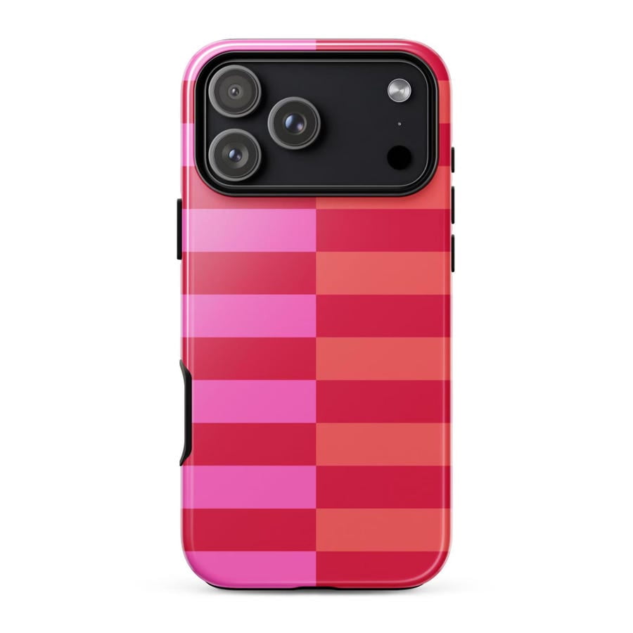 Candy Stripe Pink Red Style Case for iPhone 11 12 13 14 15 16 17 Pro ...