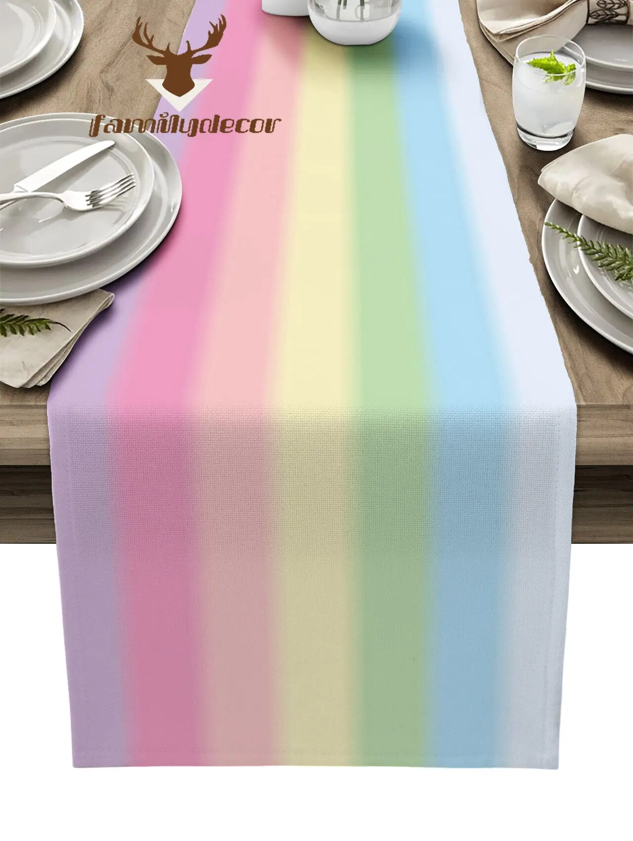 Candy Stripes Table Runner Home Wedding Decor Table Flag Mat Table ...