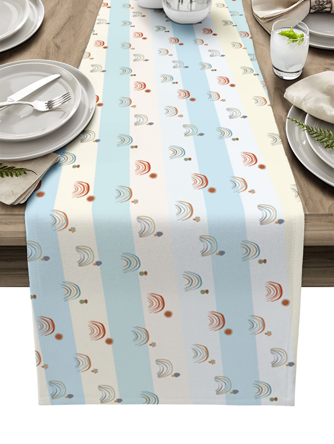 Candy Stripes Table Runner Wedding Holiday Party Dining Table Cover ...