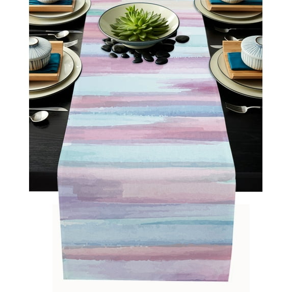 Candy Stripes Table Runner Wedding Holiday Party Dining Table Cover ...