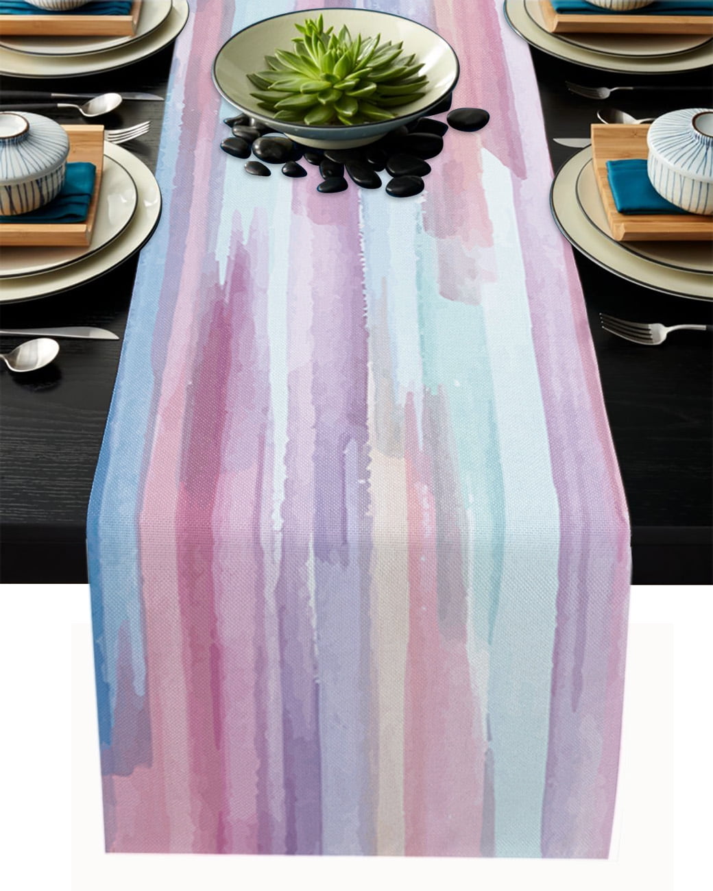 Candy Stripes Table Runner Wedding Holiday Party Dining Table Cover ...