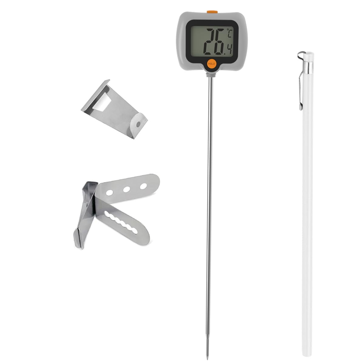 Candy Thermometer Deep Fryer Oil Thermometer with Pot Clip - Best Long ...