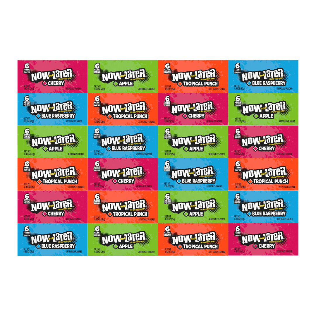 Candy Variety Pack Now and Later, 24 Pack of Individually Wrapped Chewy ...