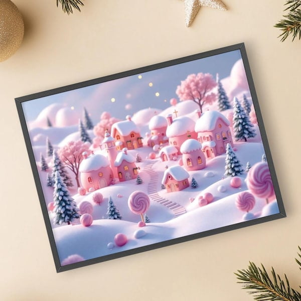 Candy Village - Christmas Poster | Winter Wonderland Poster | Cute Wall ...