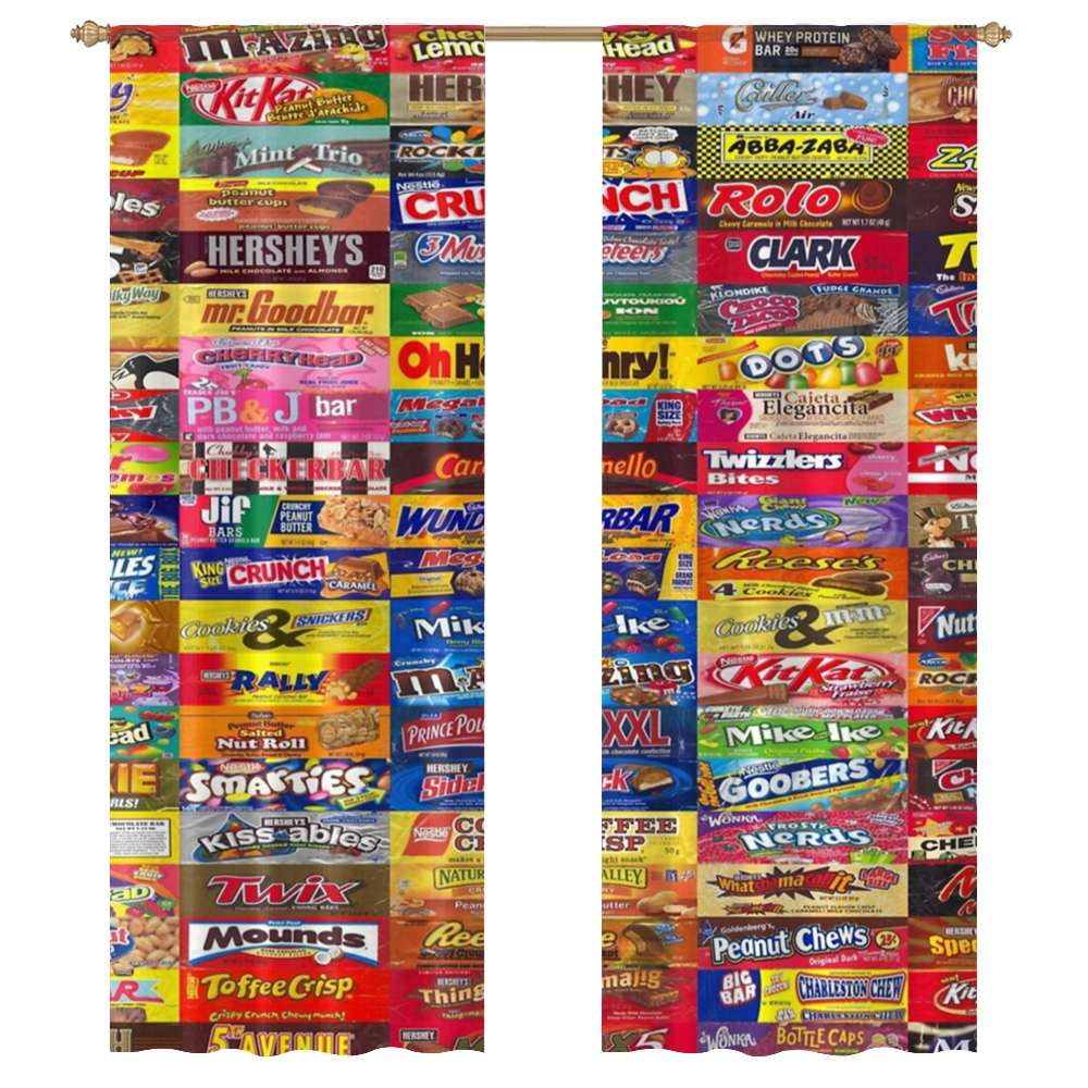 Candy Wrappers Sheer Voile Curtain Window Tulle Curtains For Living ...