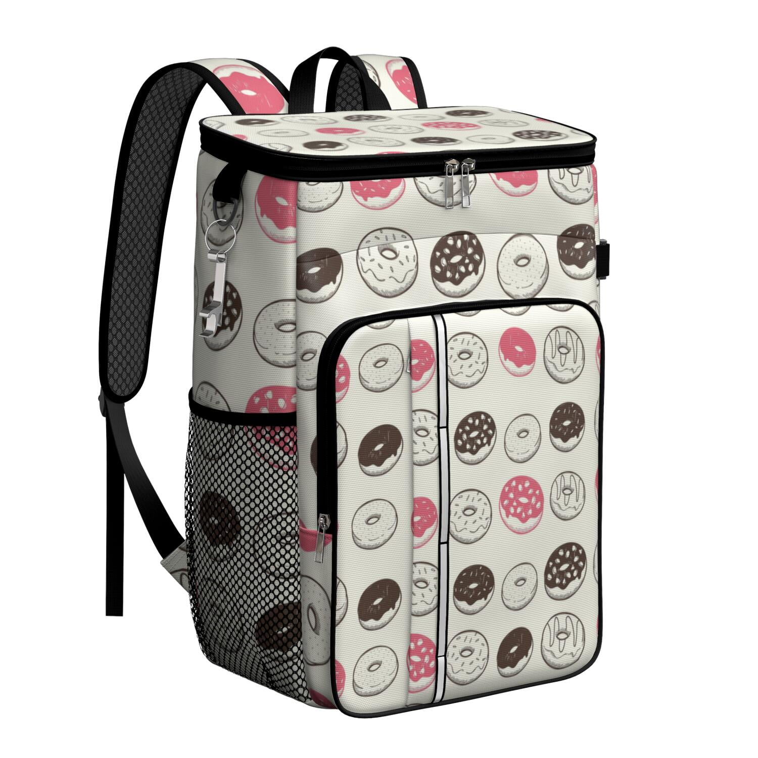 Candy and Donut Print Insulated Cooler Backpack, Waterproof Lunch Bag ...
