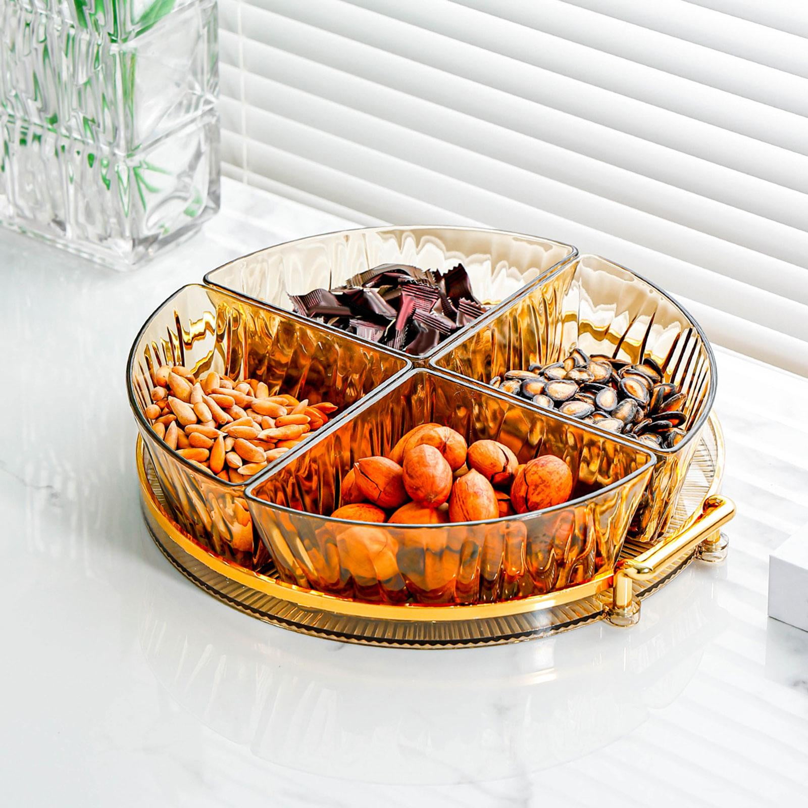 Candy and Nut Serving Platter, Snack Tray, Portable Removable 4 ...
