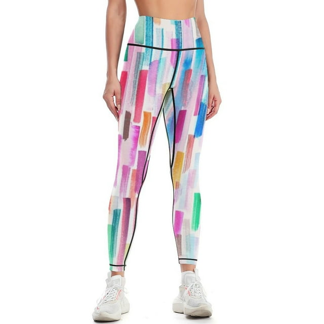 Candy colored brushstrokes Leggings Women sports sports for push up ...