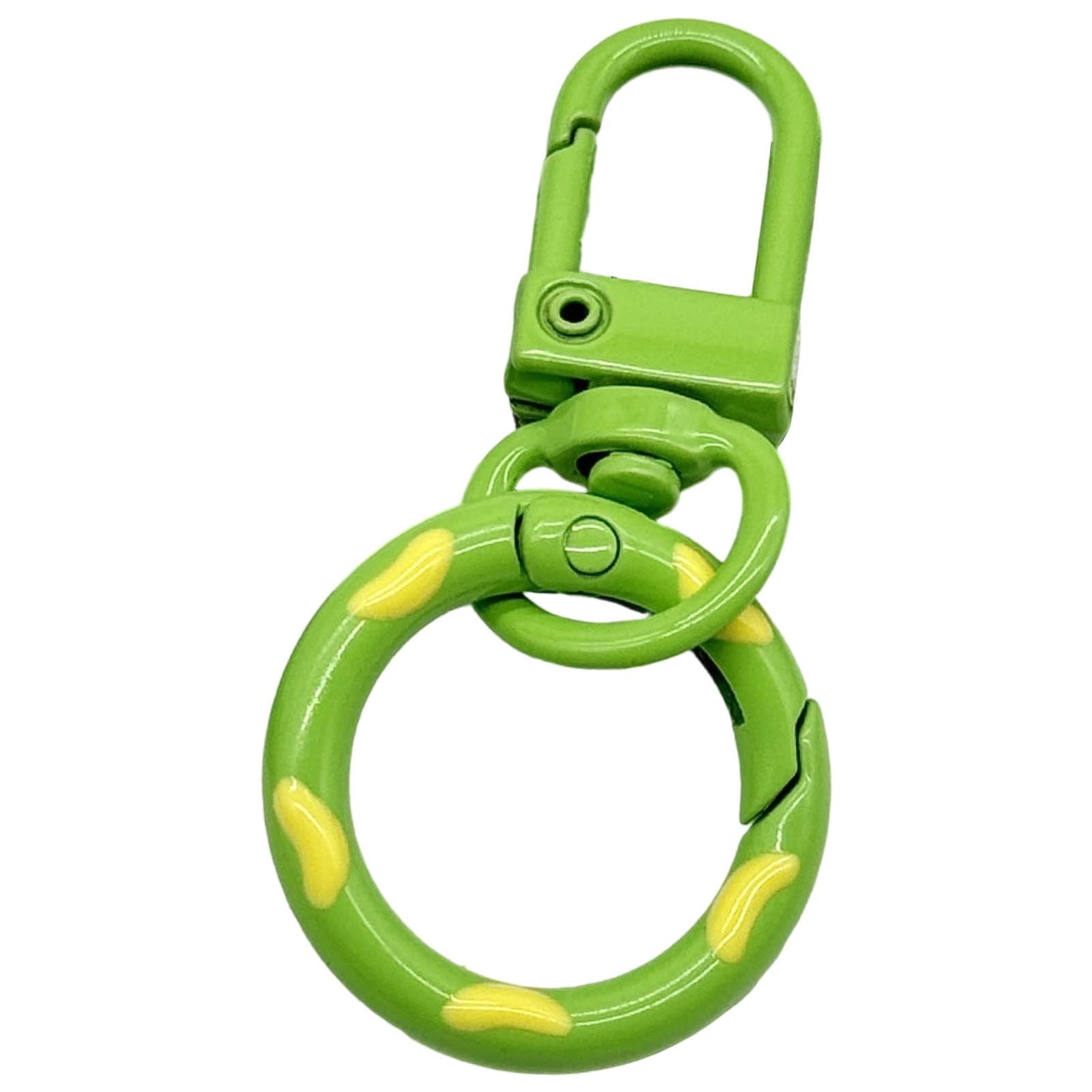 Candy-colored donut keychain set, enamel-coated spring hook with door ...