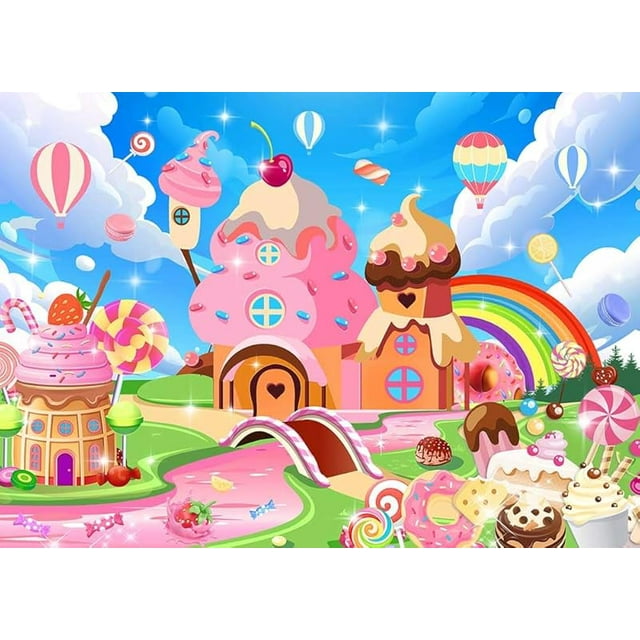Candyland Backdrop Sweetest Candy Land Party Decoration for Girl ...