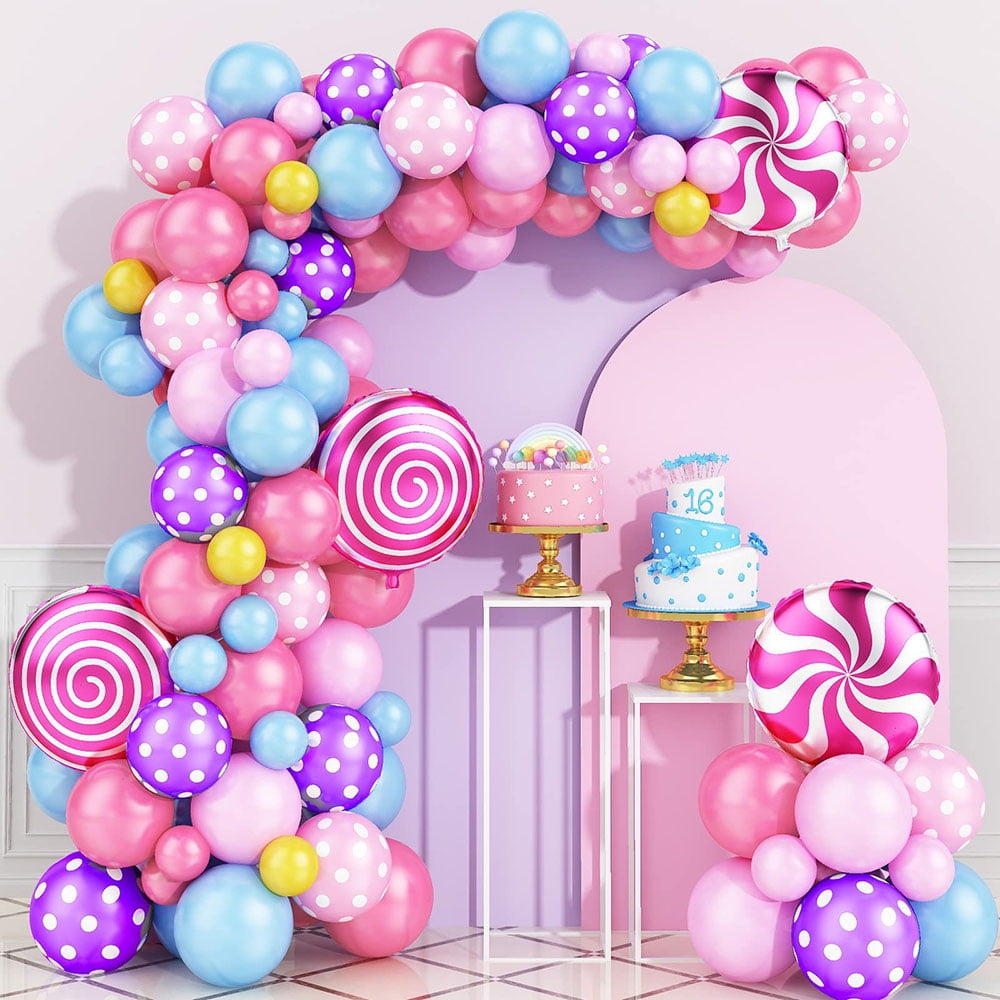 Candyland Balloon Garland Kit, Pastel Balloon Arch with Multi Colored ...