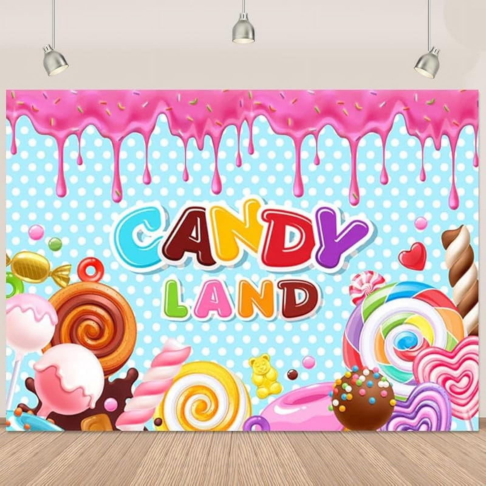 Candyland Birthday Backdrops Sweet Donut Lollipop Birthday Photo ...