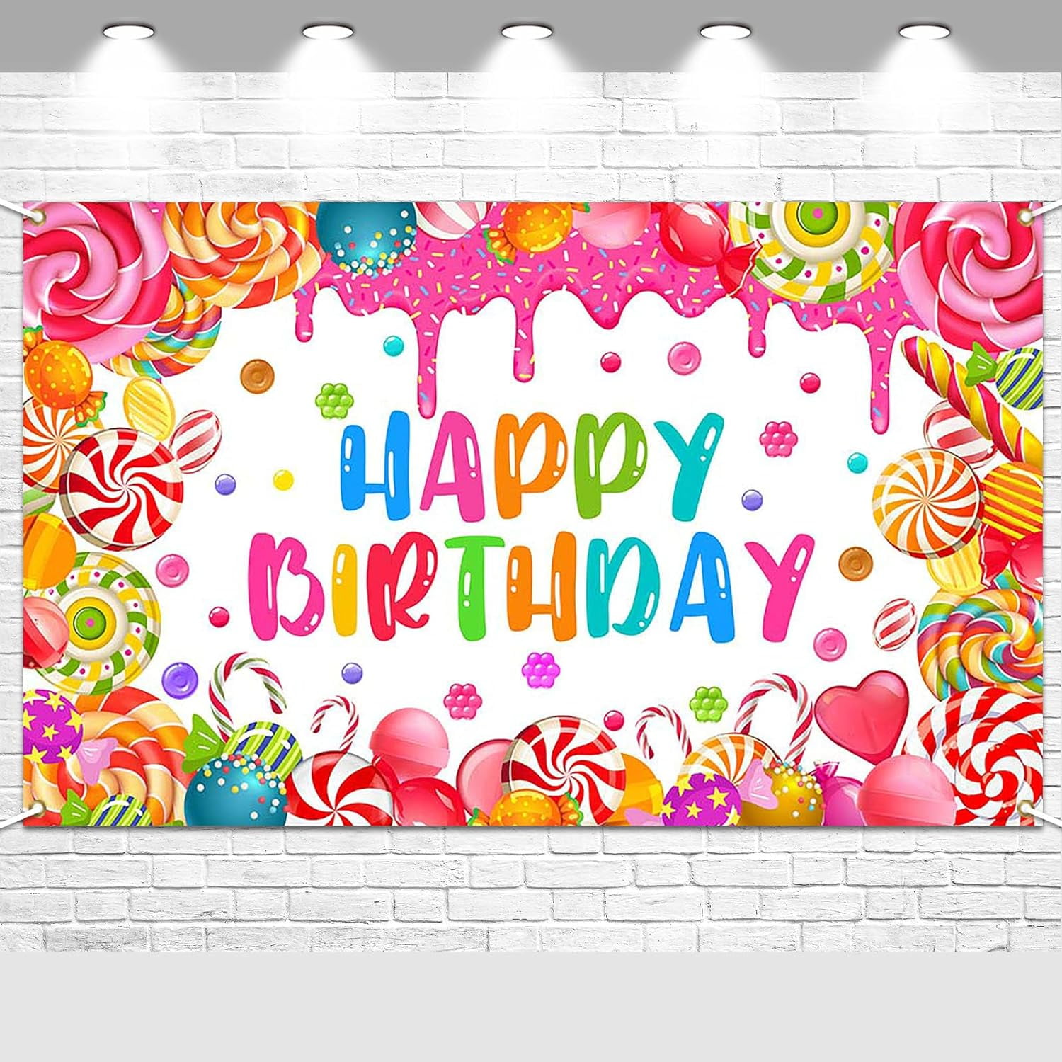 Candyland Birthday Banner Sweet Candy Birthday Party Backdrop for Kids ...