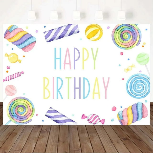 Candyland Birthday Party Backdrop Decor Candy Lollipop Kid Happy ... Candyland Birthday Party Backdrop Decor Candy Lollipop Kid Happy ...