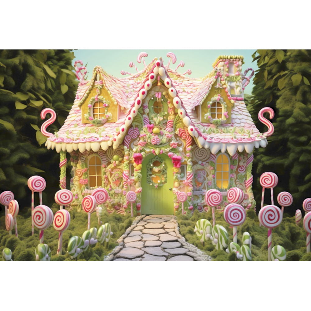 Candyland Candy Bar Birthday Backdrop for Photography Cake Lollipop ...