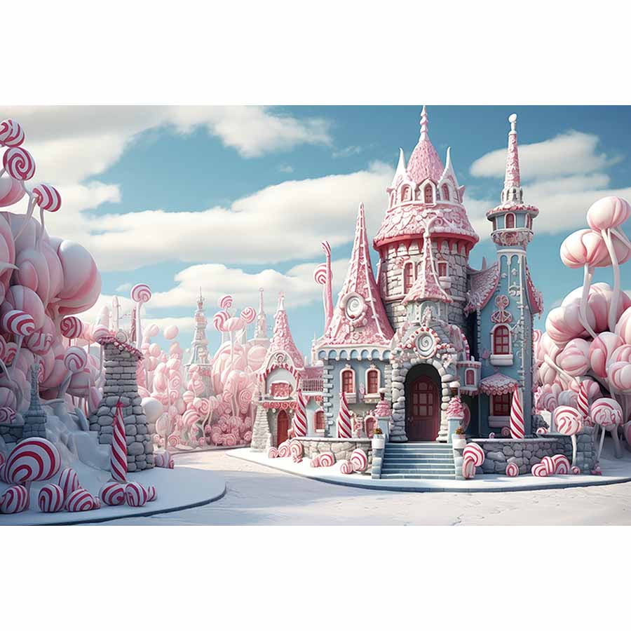Candyland Candy Bar Birthday Photocall Backdrop Cake Lollipop Donut ...