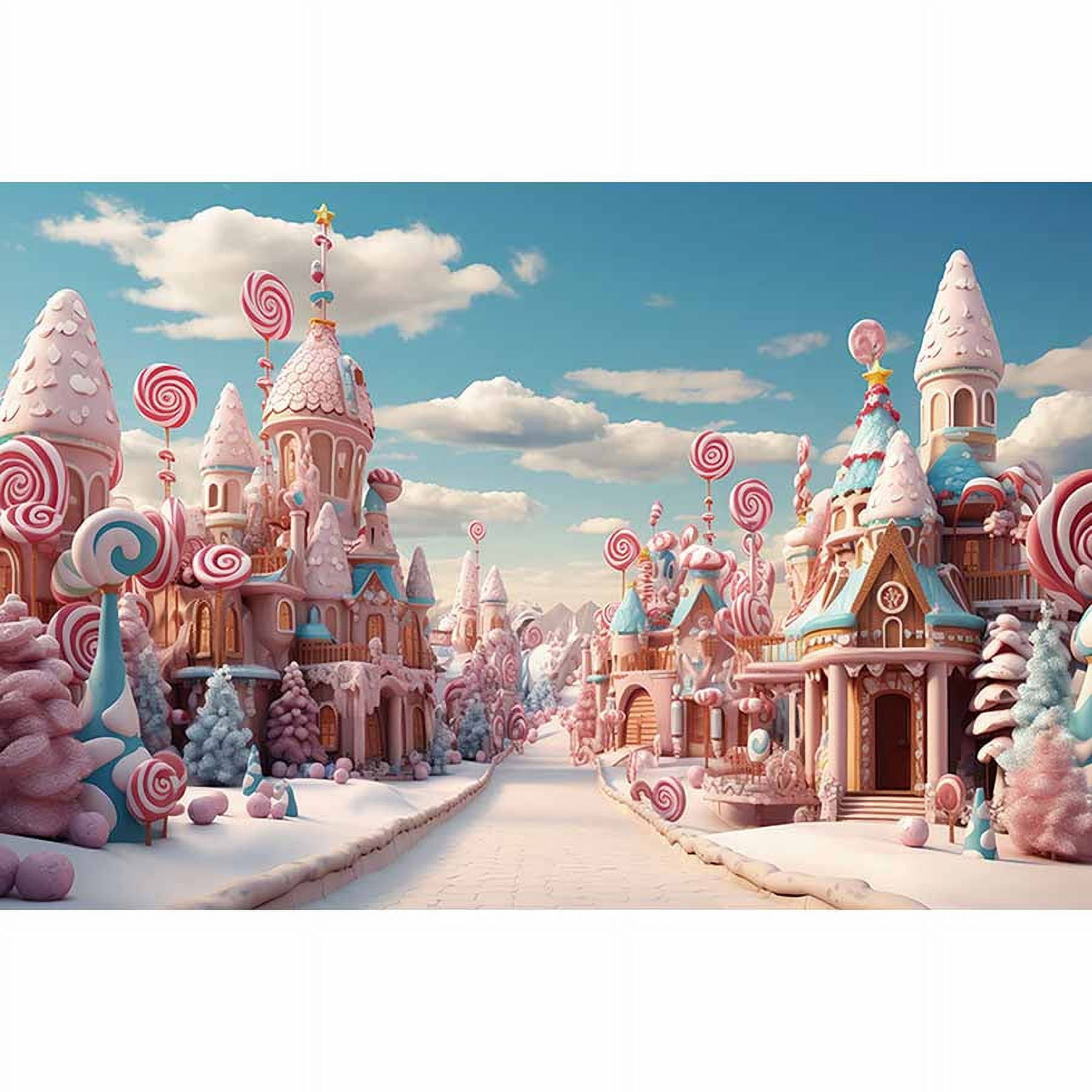 Candyland Candy Bar Birthday Photocall Backdrop Cake Lollipop Donut ...