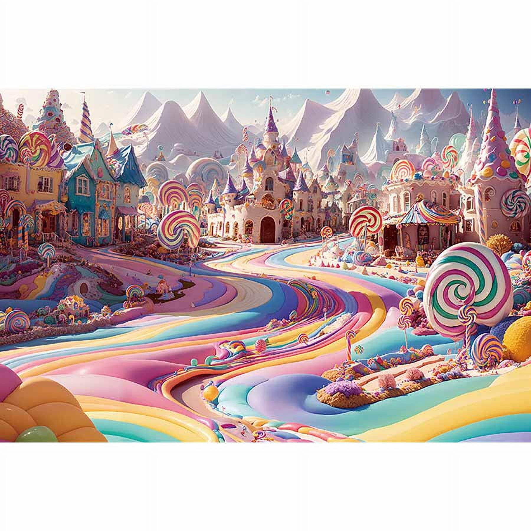 Candyland Candy Bar Birthday Photocall Backdrop Cake Lollipop Donut ...