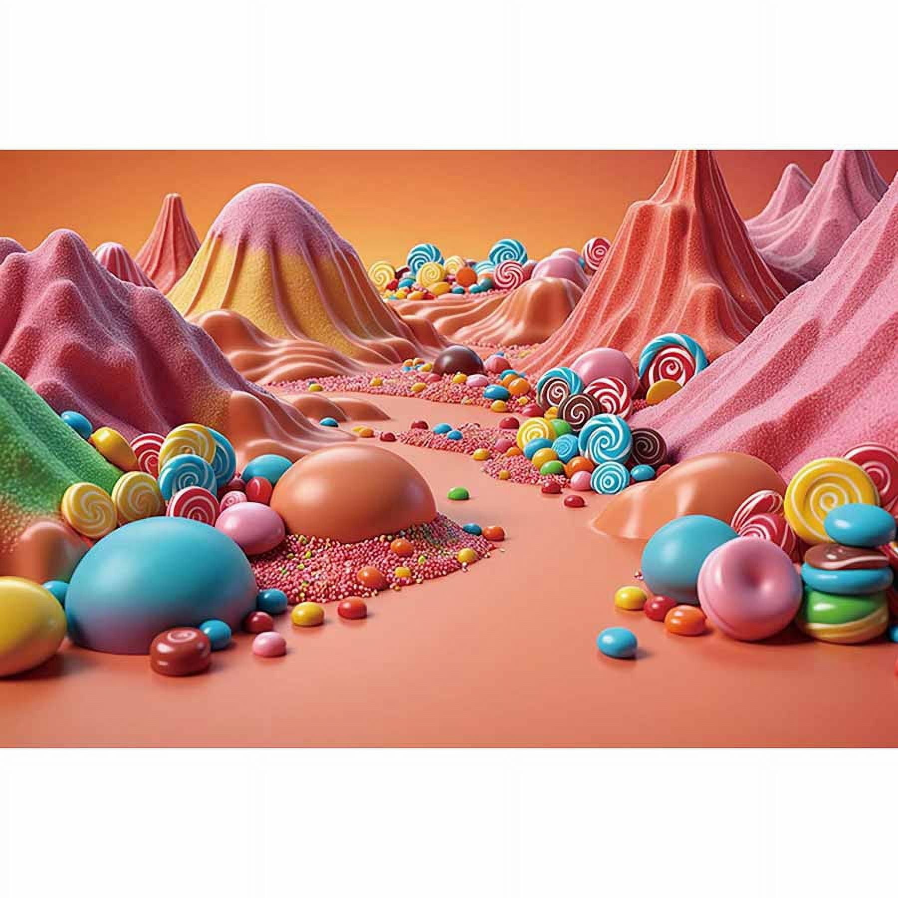Candyland Candy Bar Lollipop Castle Background Baby Birthday Home ...