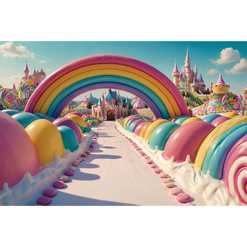 Candyland Child Birthday Party Photocall Backdrop Castle Photo Booth ...
