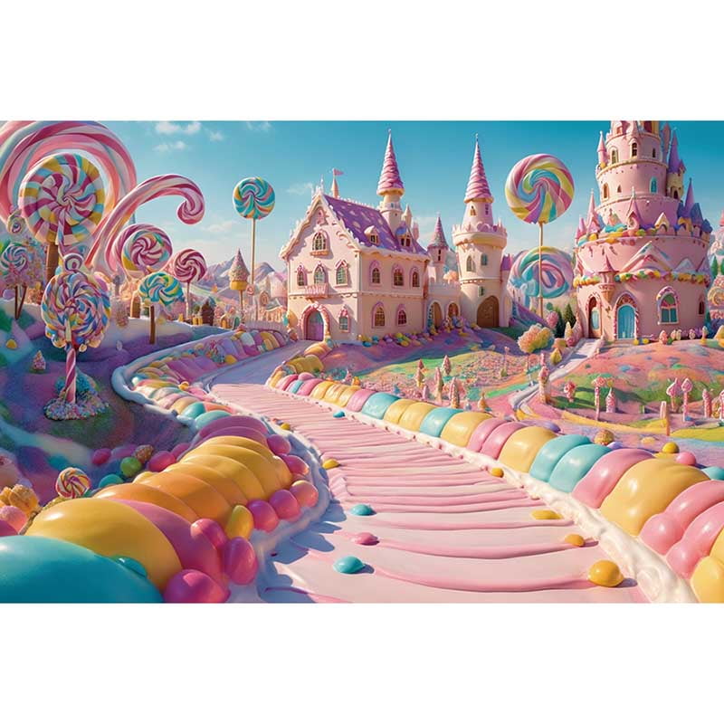 Candyland Child Birthday Party Photocall Backdrop Castle Photo Booth ...