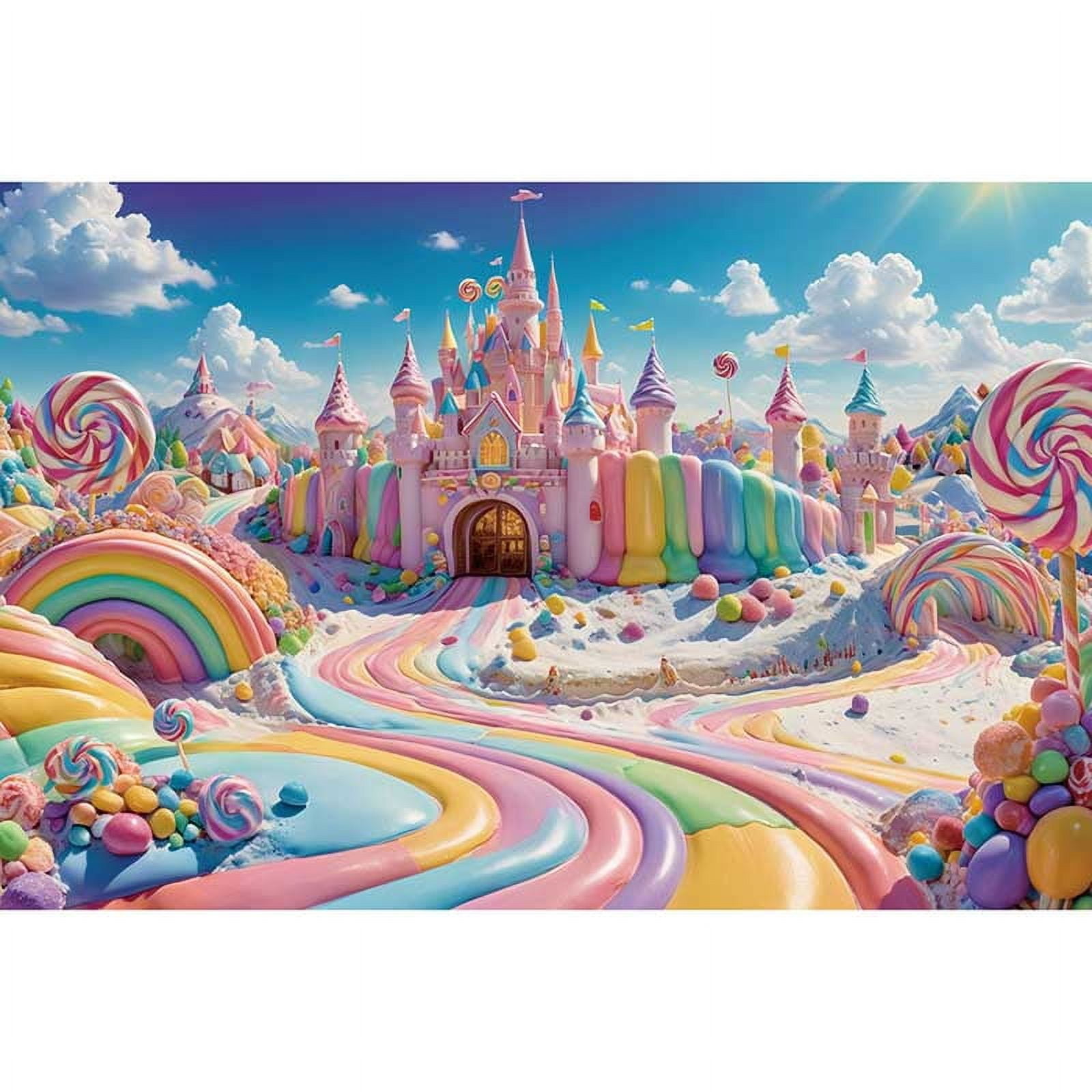 Candyland Child Birthday Party Photocall Backdrop Castle Photo Booth ...