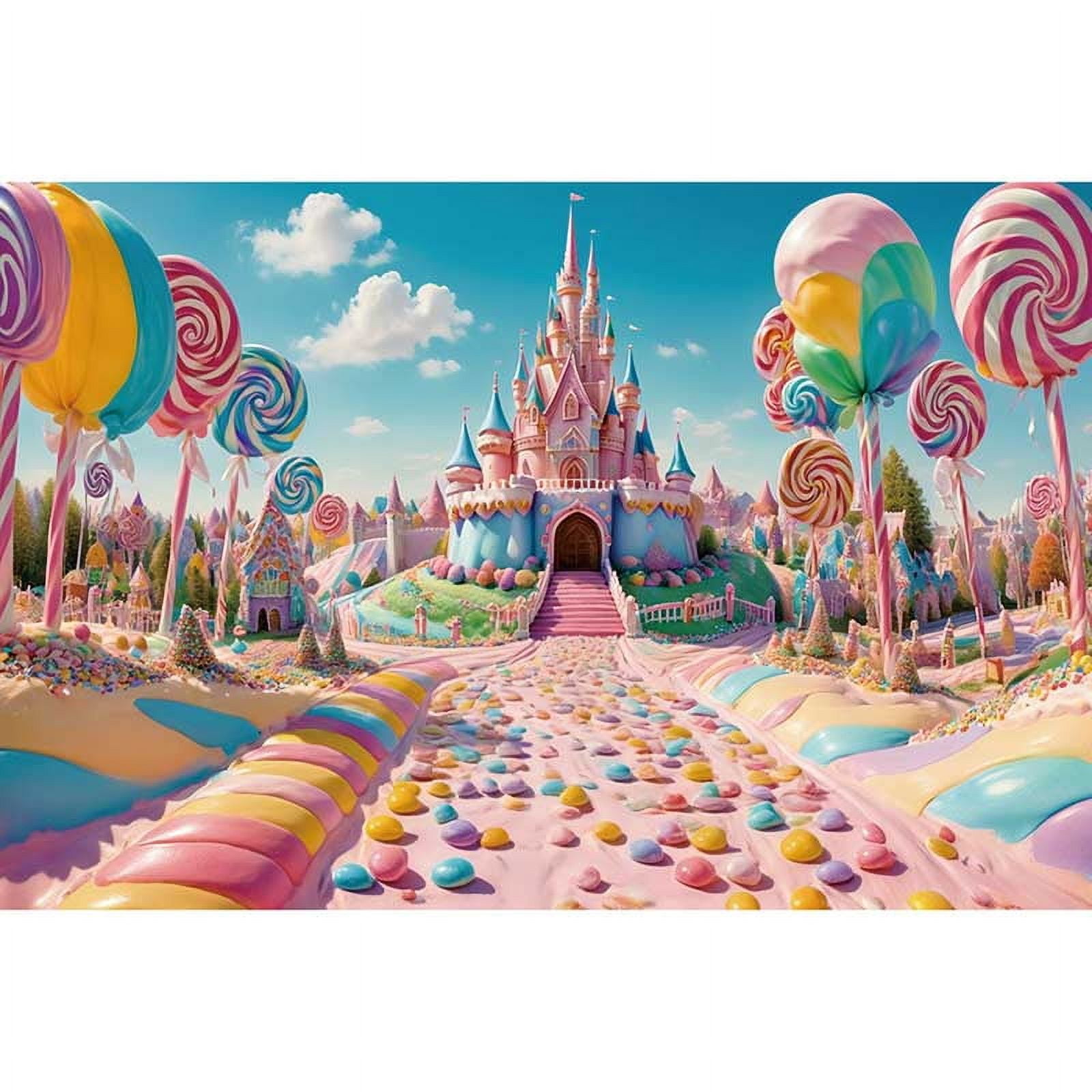 Candyland Child Birthday Party Photocall Backdrop Castle Photo Booth ...