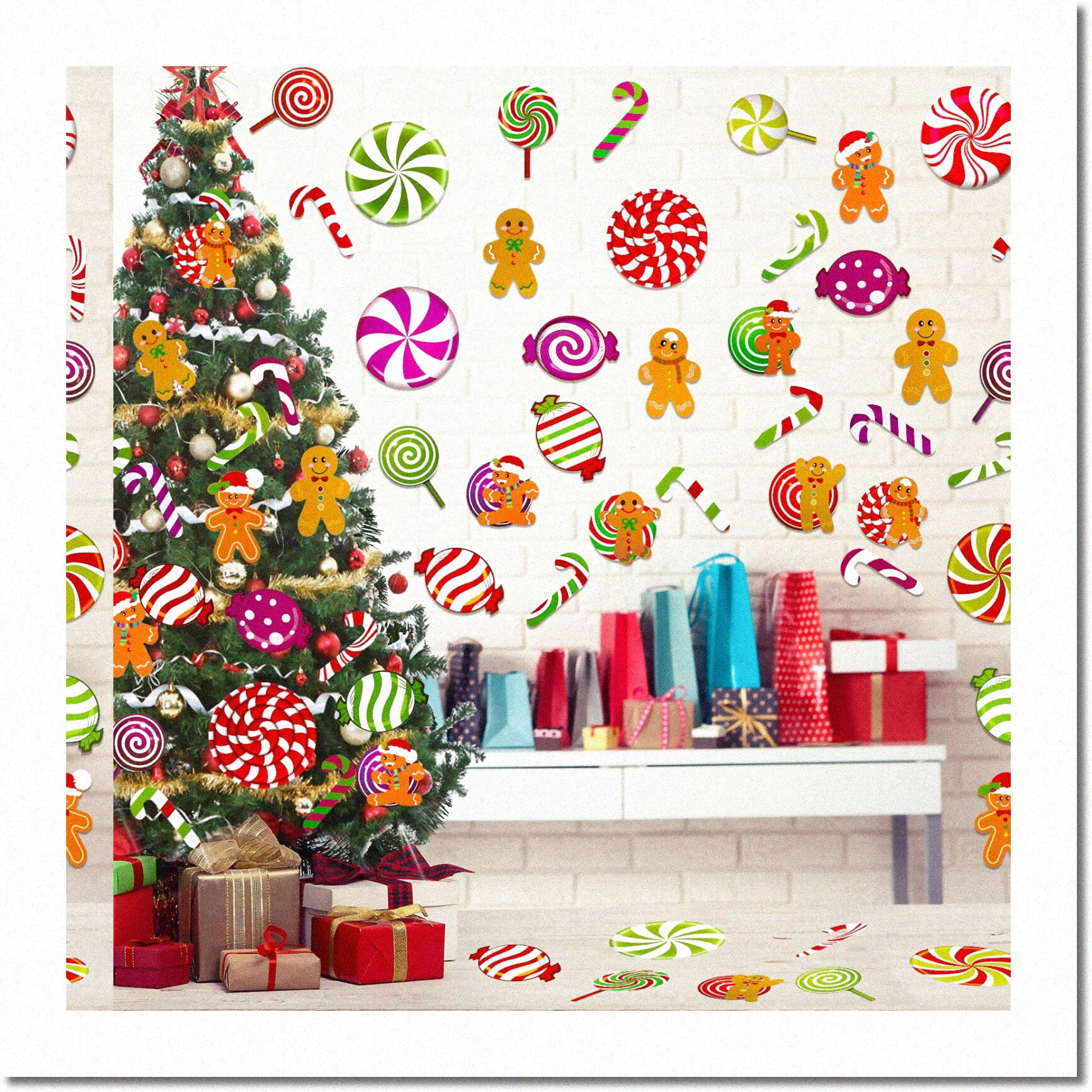 Candyland Fiesta: 60-Piece Peppermint Party Pack - Colorful Wall ...