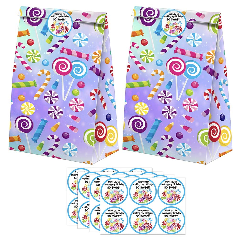 Candyland Goodie Bags-24 Pcs Candy Party Favors Bags with Stickers ...