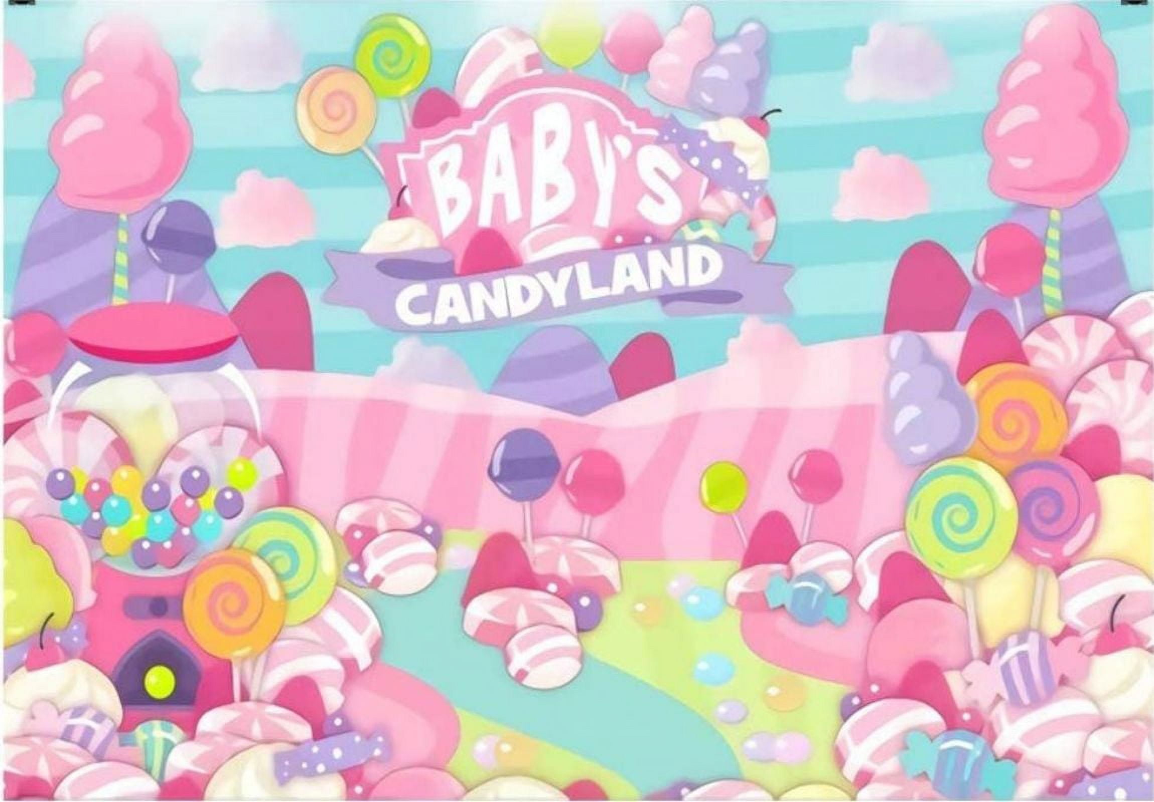 Candyland Ice Cream Pink Girl One Birthday Party Backdrop Props Sweet ...