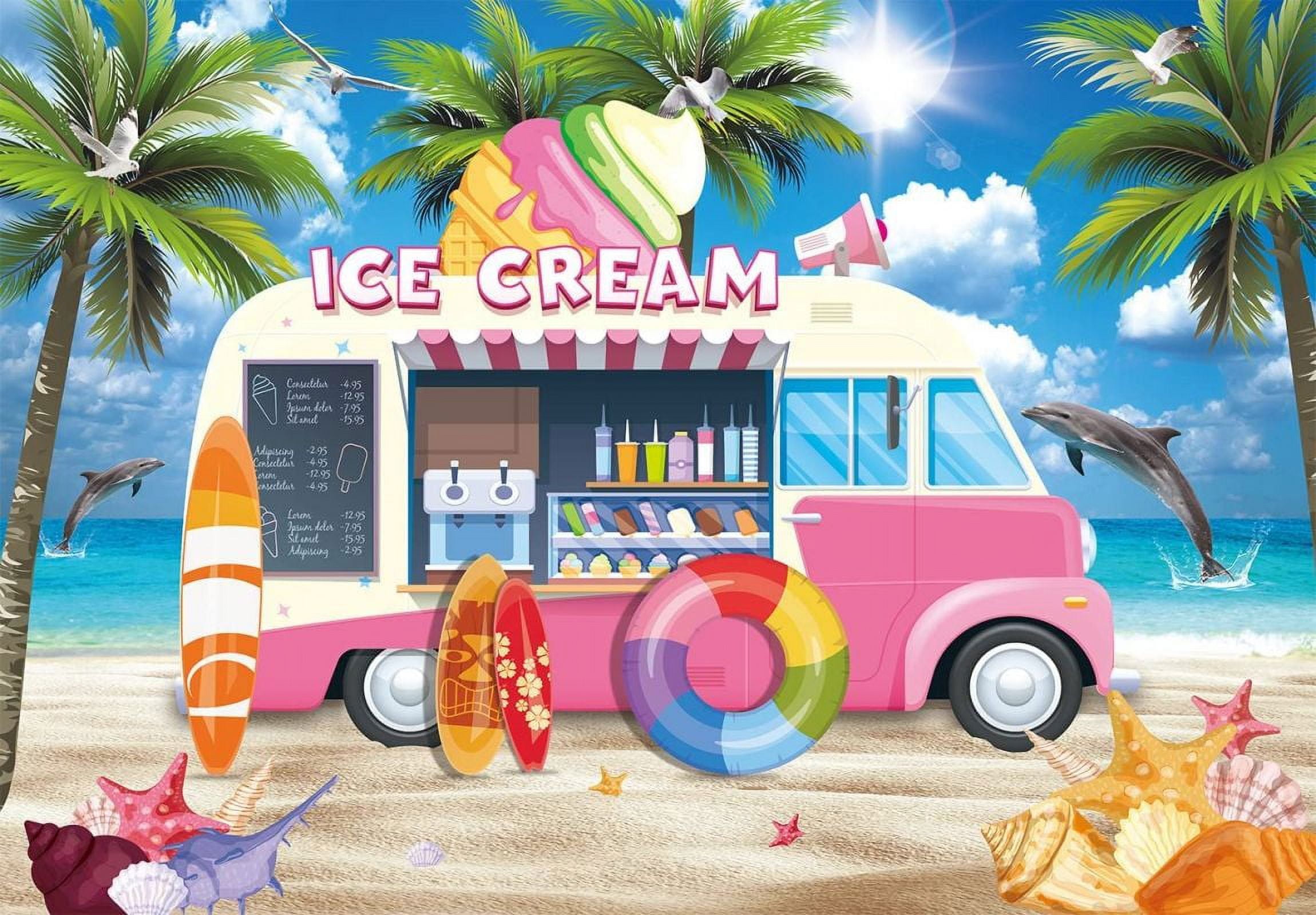 Candyland Ice Cream Pink Girl One Birthday Party Backdrop Props Sweet ...