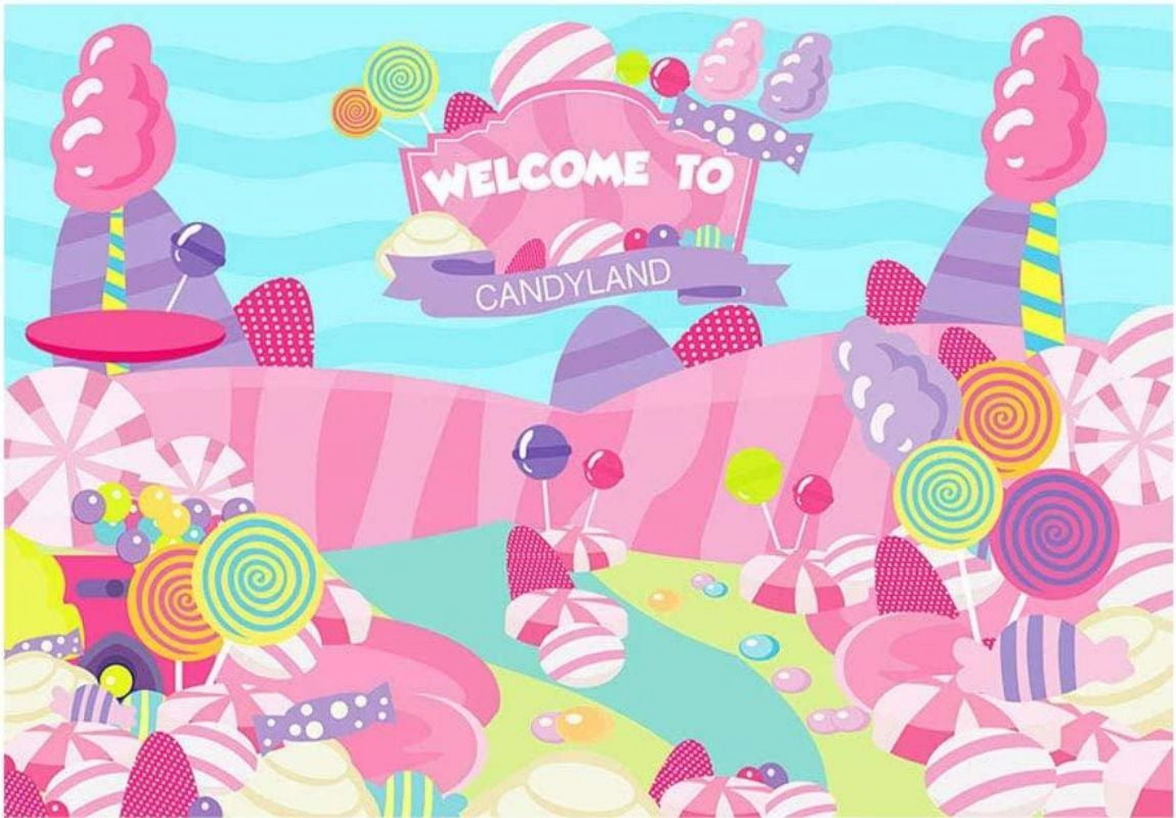 Candyland Ice Cream Pink Girl One Birthday Party Backdrop Props Sweet ...