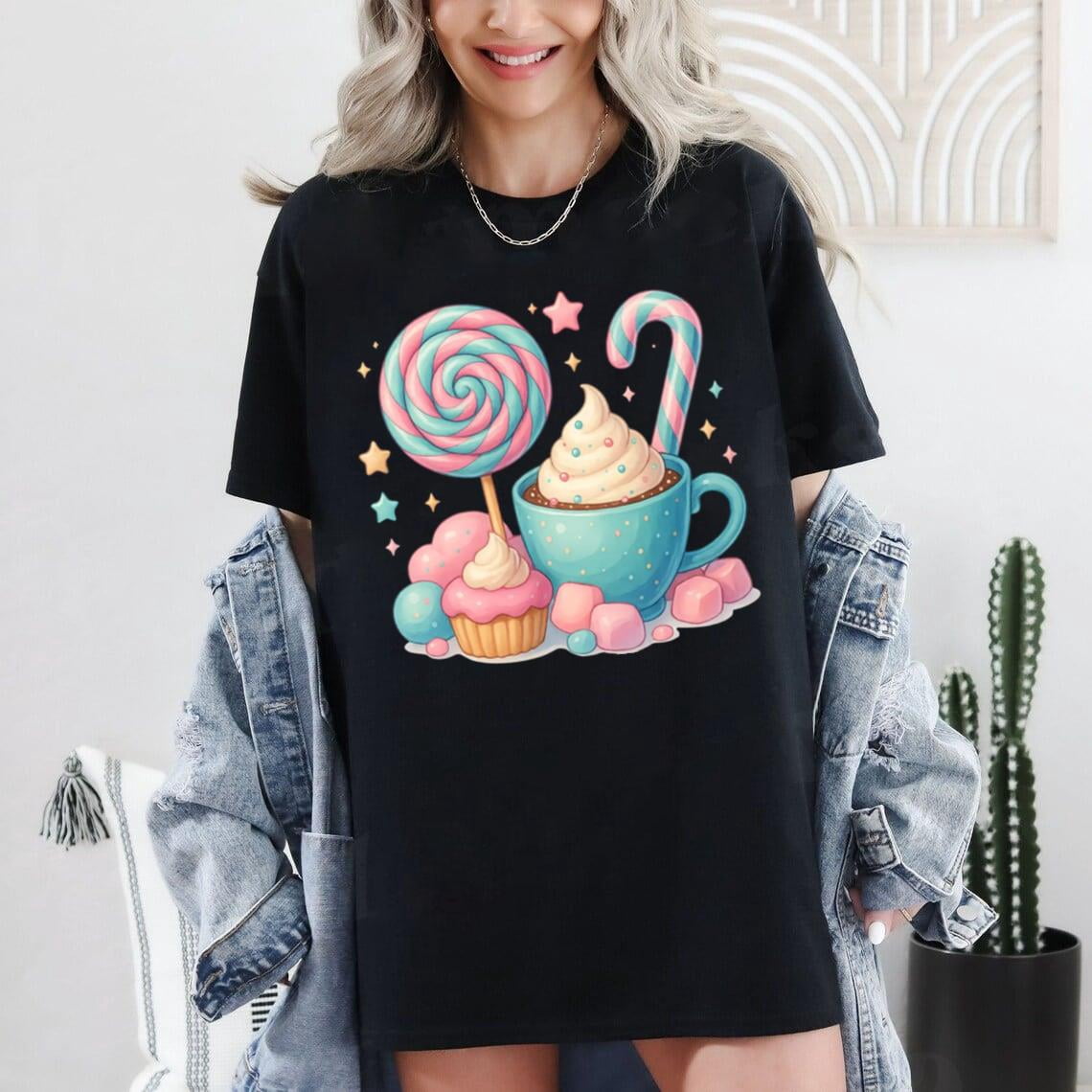 Candyland Sweets Cute Dessert Lover Lollipop Cupcake Celebration T ...