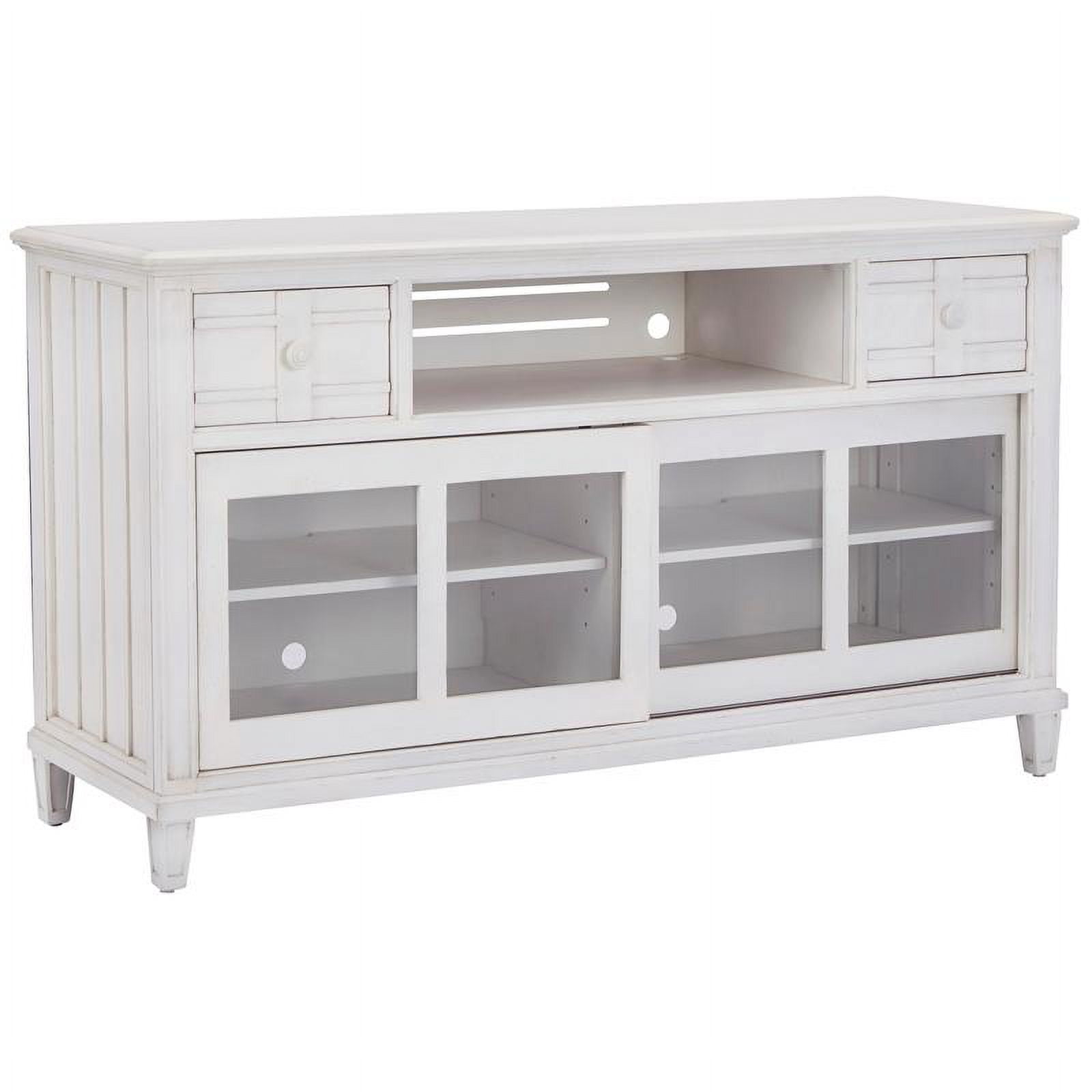 Cane Bay Bright White Wood Entertainment Console - Walmart.com