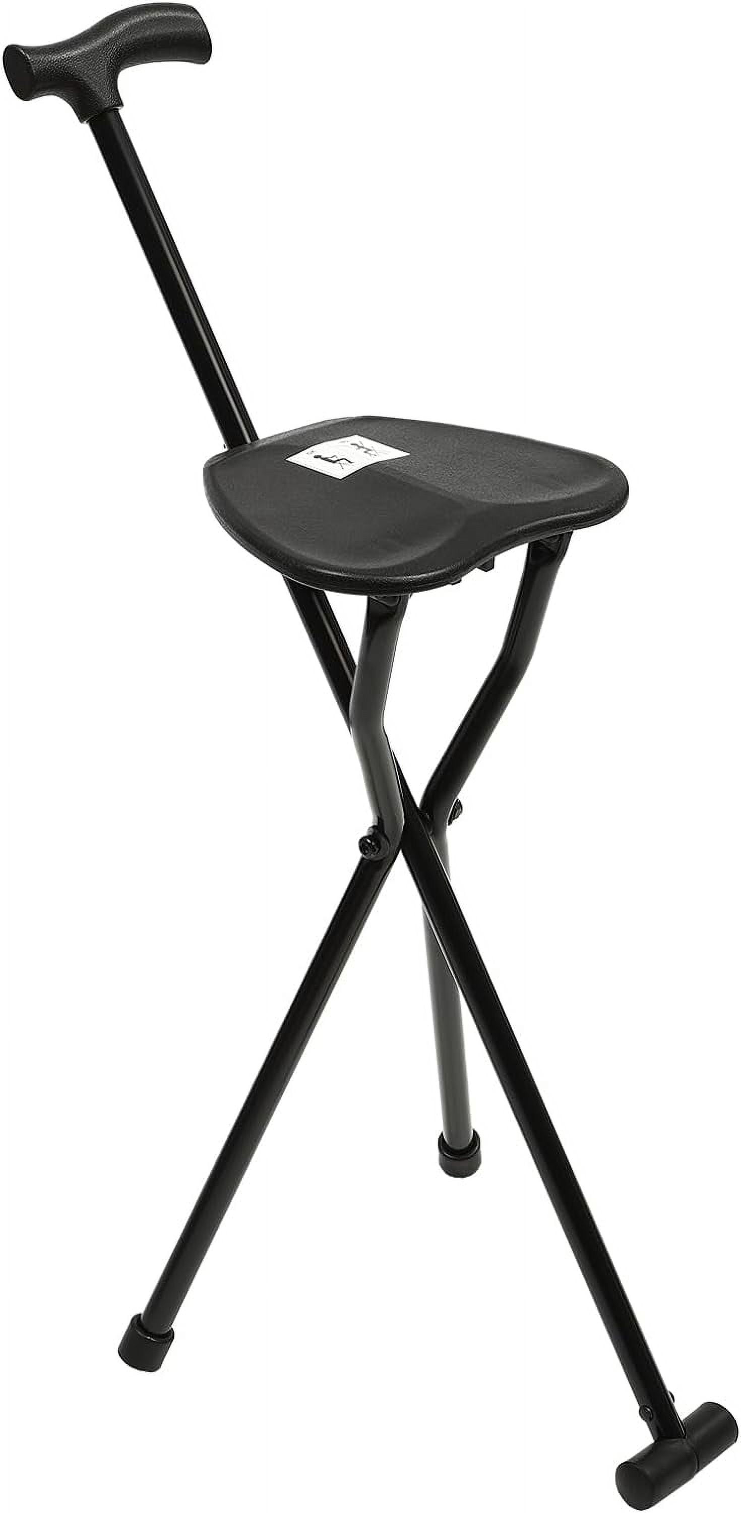 Cane Chair, 35.4 Inches Tall Multi-Functional Foldable Three-Legged ...