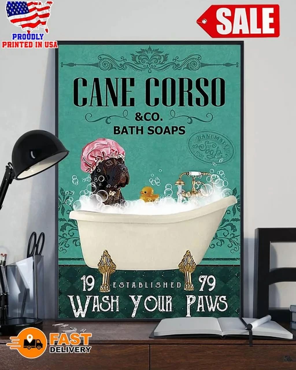 Cane Corso And Co Bath Soap Wash Your Paws Dog Poster Art Home Decor ...