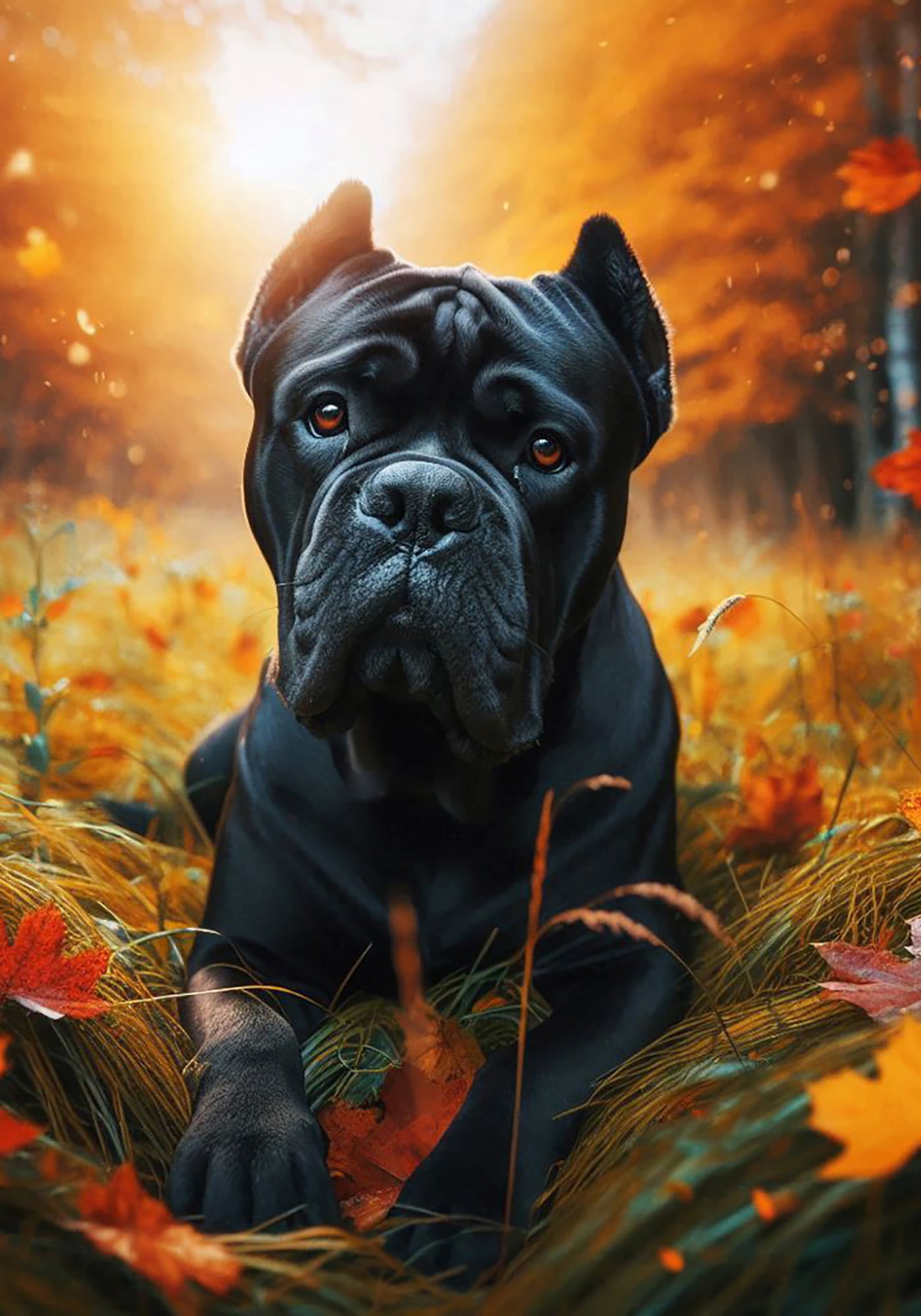 Cane Corso Black - Best of Breed DCR Falling Leaves Garden Flag 12" x ...