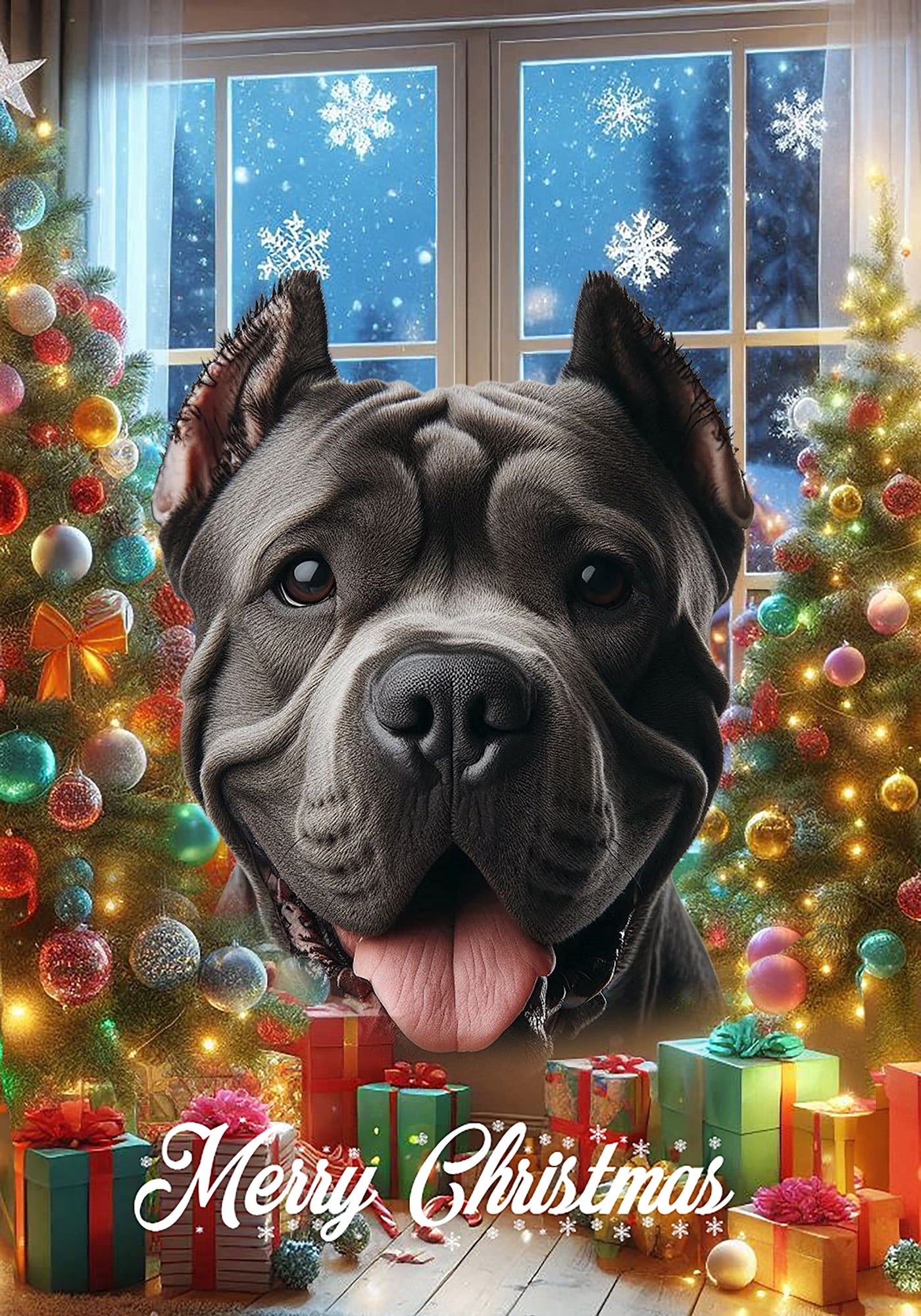 Cane Corso Black Cropped - Best of Breed Christmas Garden Flag 12" x 17 ...