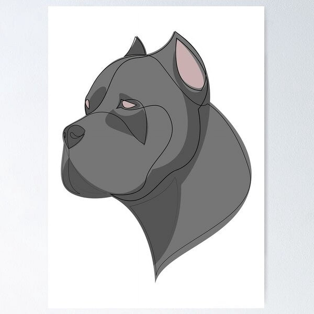 Cane Corso - Continuous Line Poster Wall Art, Modern Wall Decor For ...