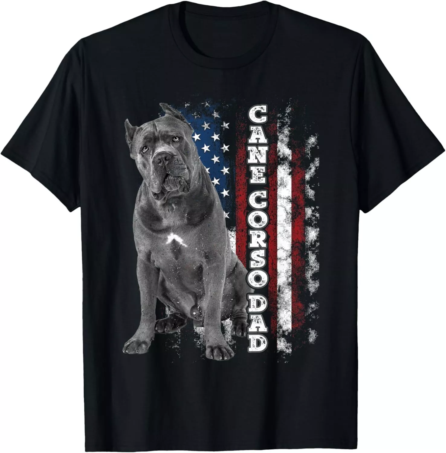 Cane Corso Dad Italian Mastiff USA Flag Dog Gift Unisex T-Shirt, up to ...