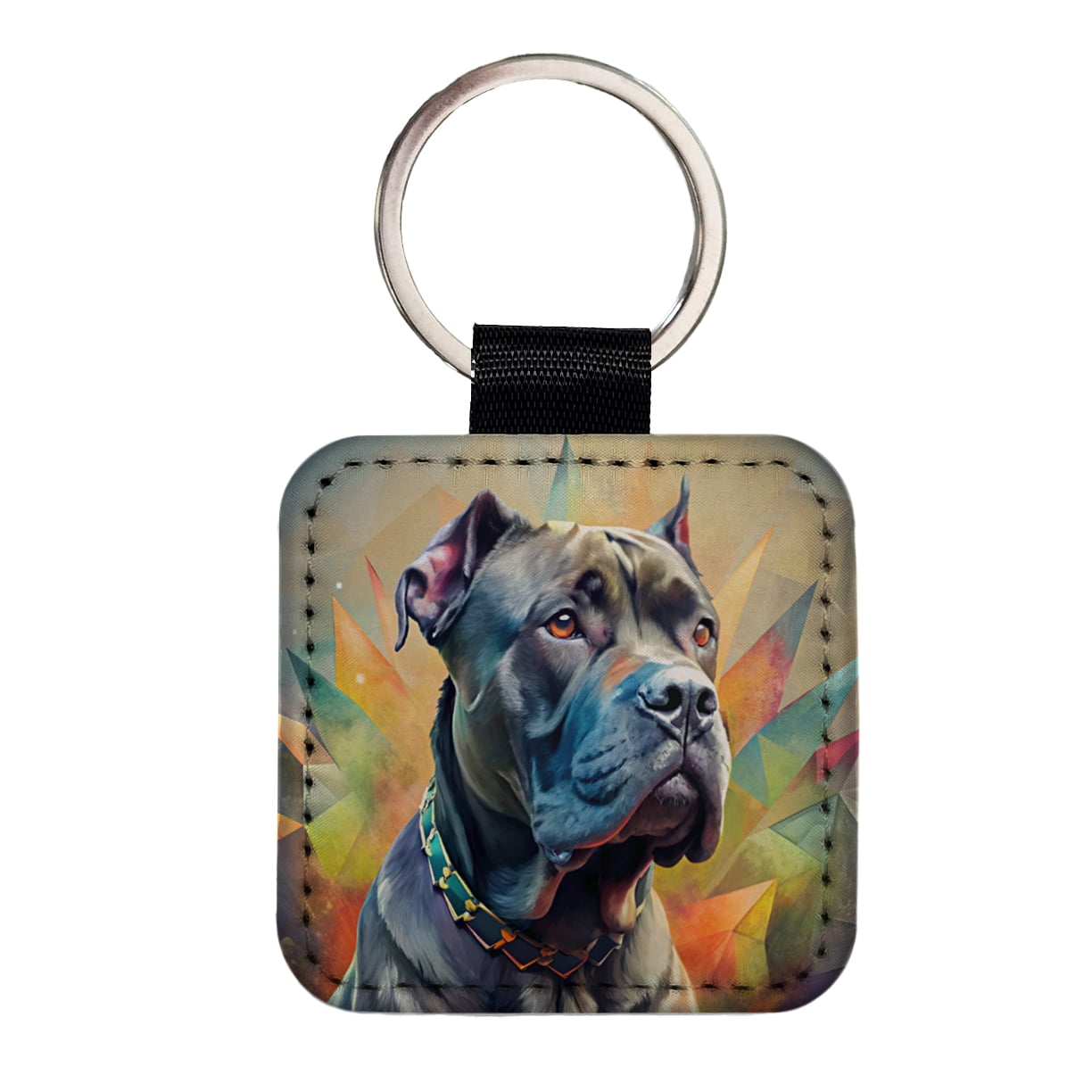 Cane Corso Dog Contemporary Art Faux Leather Square Keychain - Walmart.com