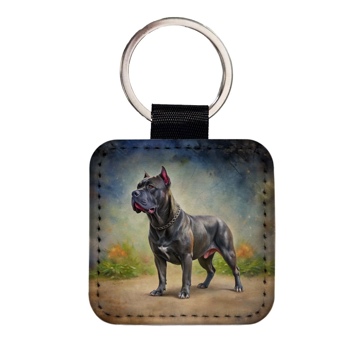 Cane Corso Dog Illustration Faux Leather Square Keychain - Walmart.com