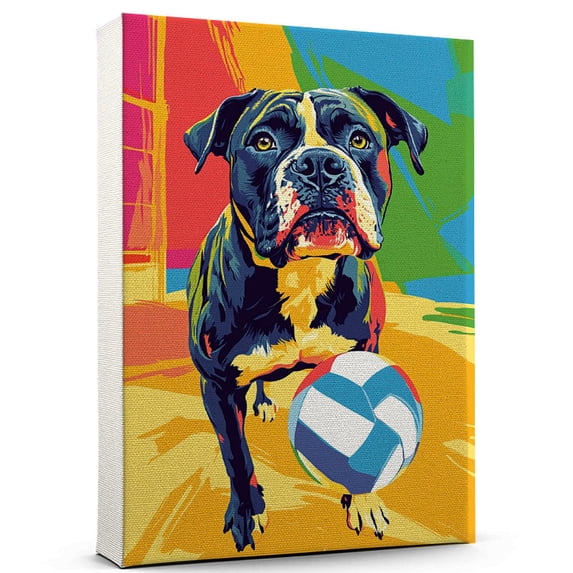 Cane Corso Dog Playing Volleyball Stretched Canvas Size 8x12 – Vintage ...