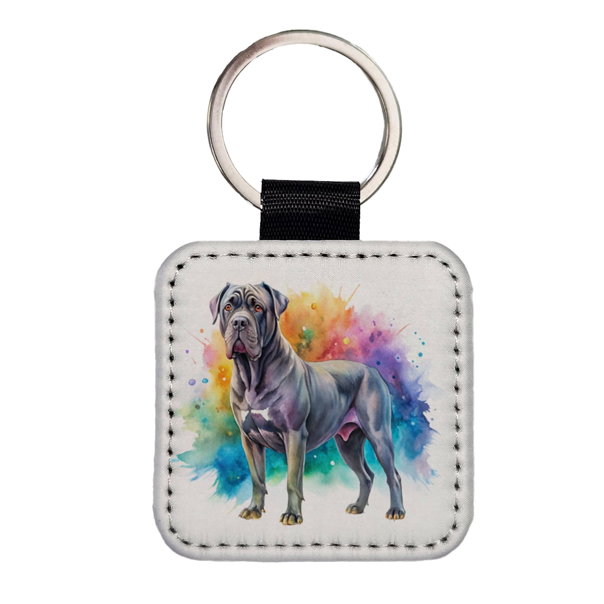 Cane Corso Dog Watercolor Style Faux Leather Square Keychain - Walmart.com