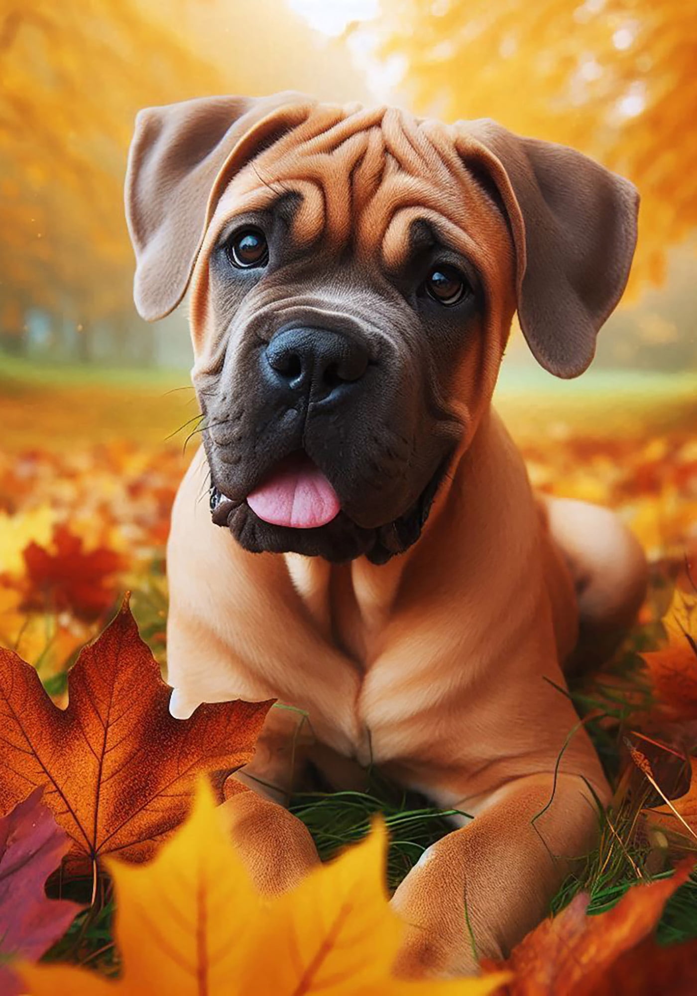 Cane Corso Fawn - Best of Breed DCR Falling Leaves Garden Flag 12" x 17 ...