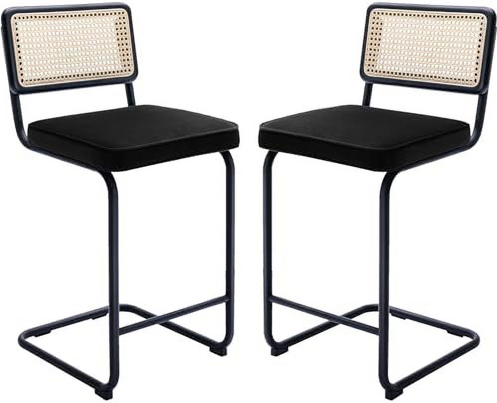 Cane Counter Stool, Rattan Bar Stools, Solid Wood Frame with Nature ...