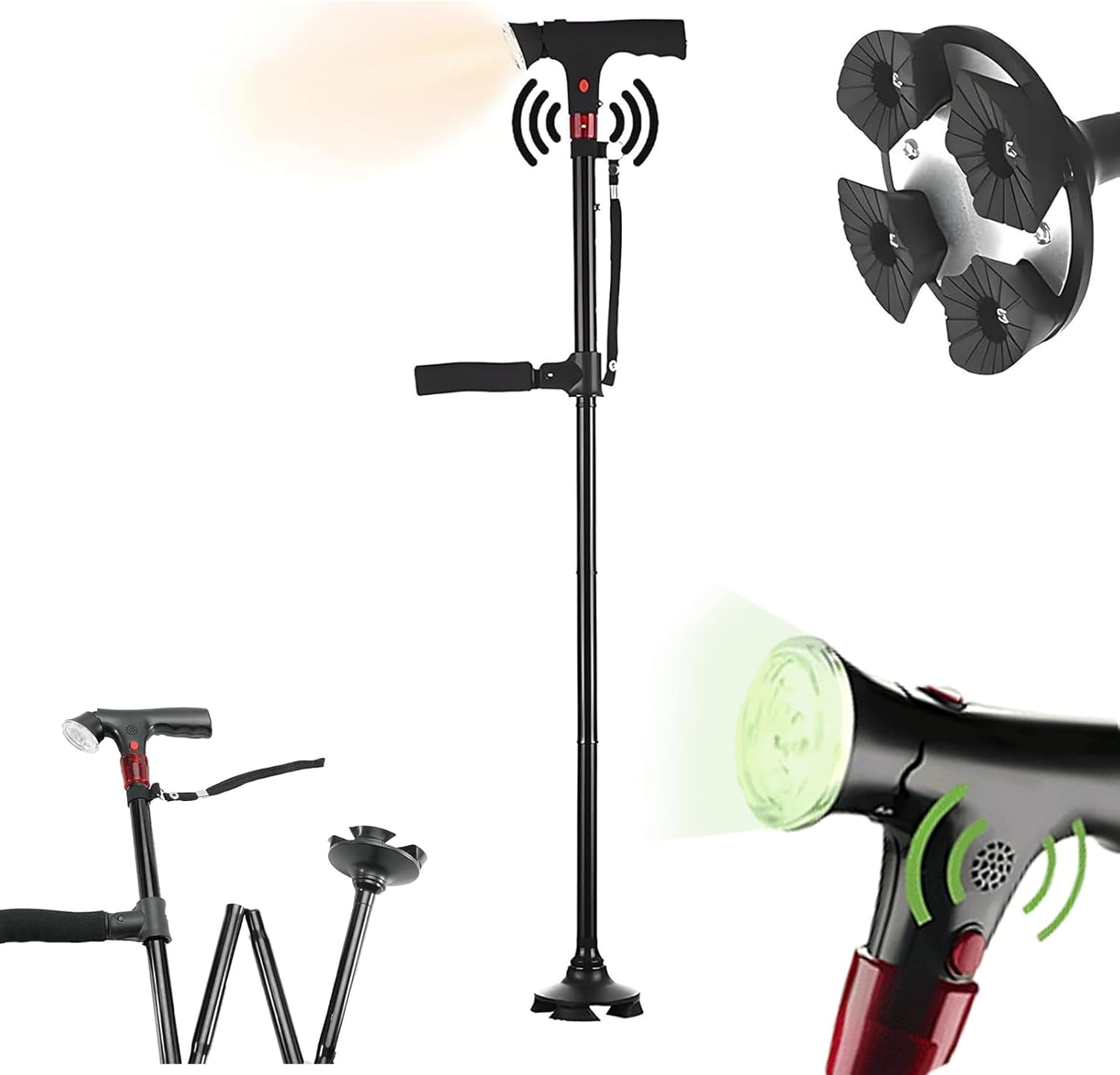 Cane Hero Walking Cane, Canehero Smart Canes with Led Light & Alarm ...