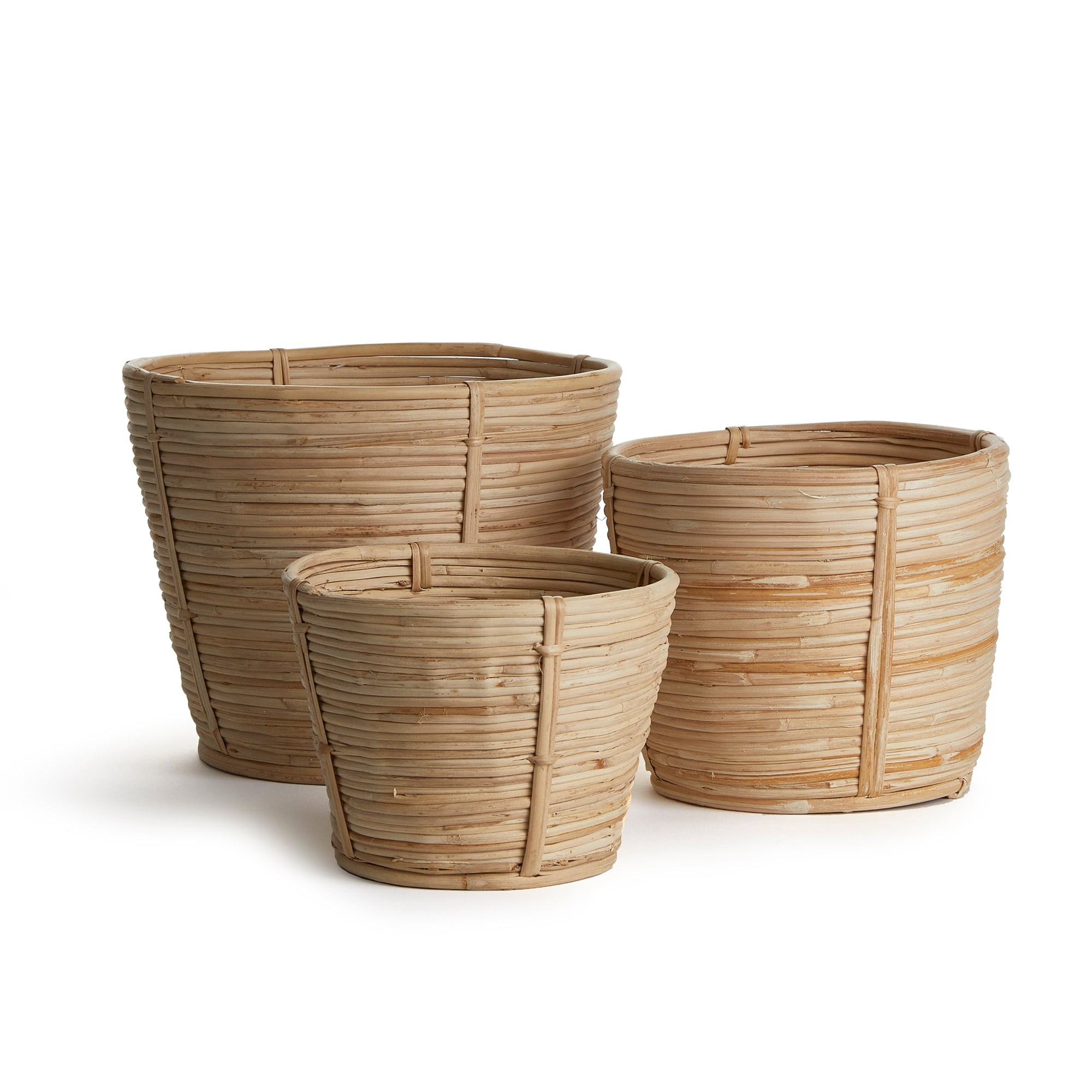 Cane Rattan Round Tapered Baskets, Set Of 3 - Walmart.com