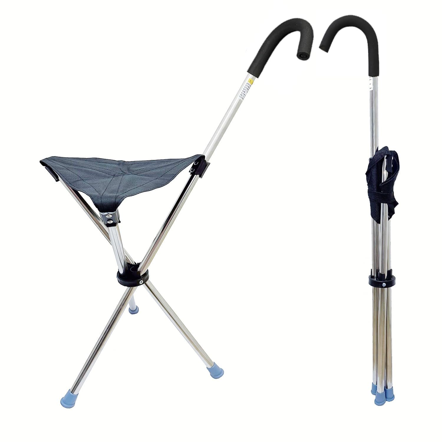 Cane with Seat - Portable Stool Chair, Supports Up to 220 Lbs cameping ...