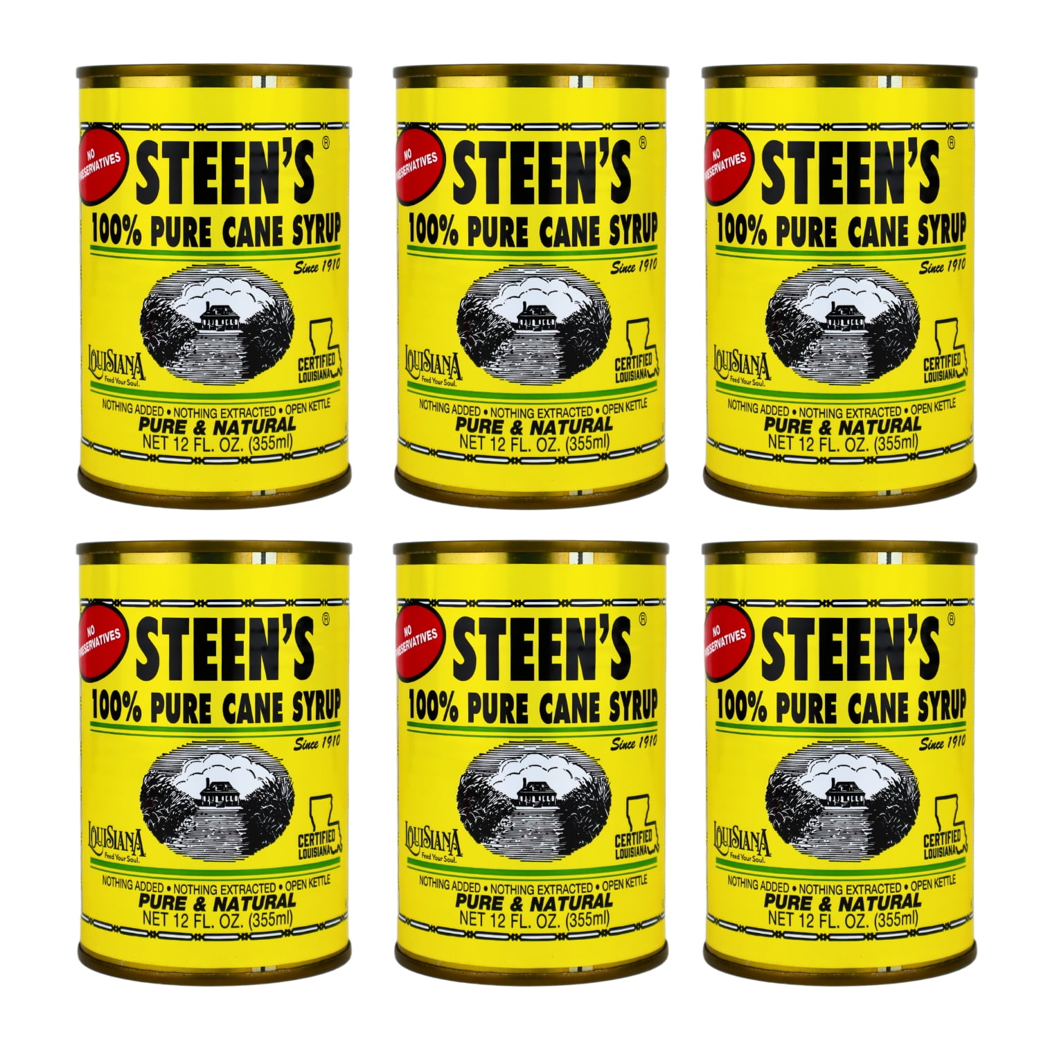 Steen's Pure Cane Syrup, 12 oz Can, Pack of 6, Louisiana Holiday Baking ...